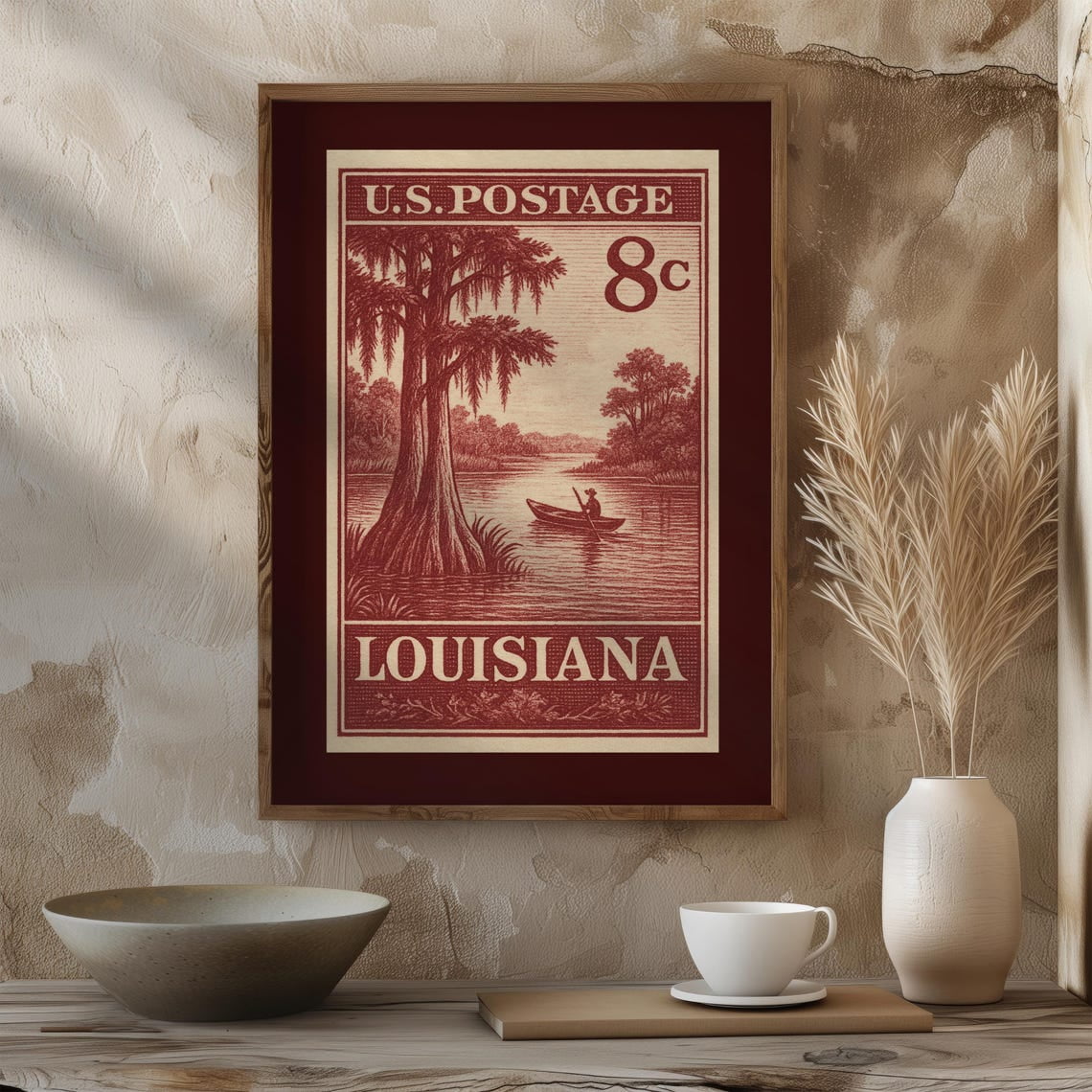 Louisiana Postage Stamp Poster Vintage Style Us State Wall Art Poster ...