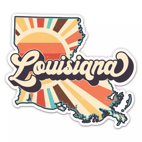 Louisiana Retro Style State Sticker Phone Decal Water Bottle Stickers ...