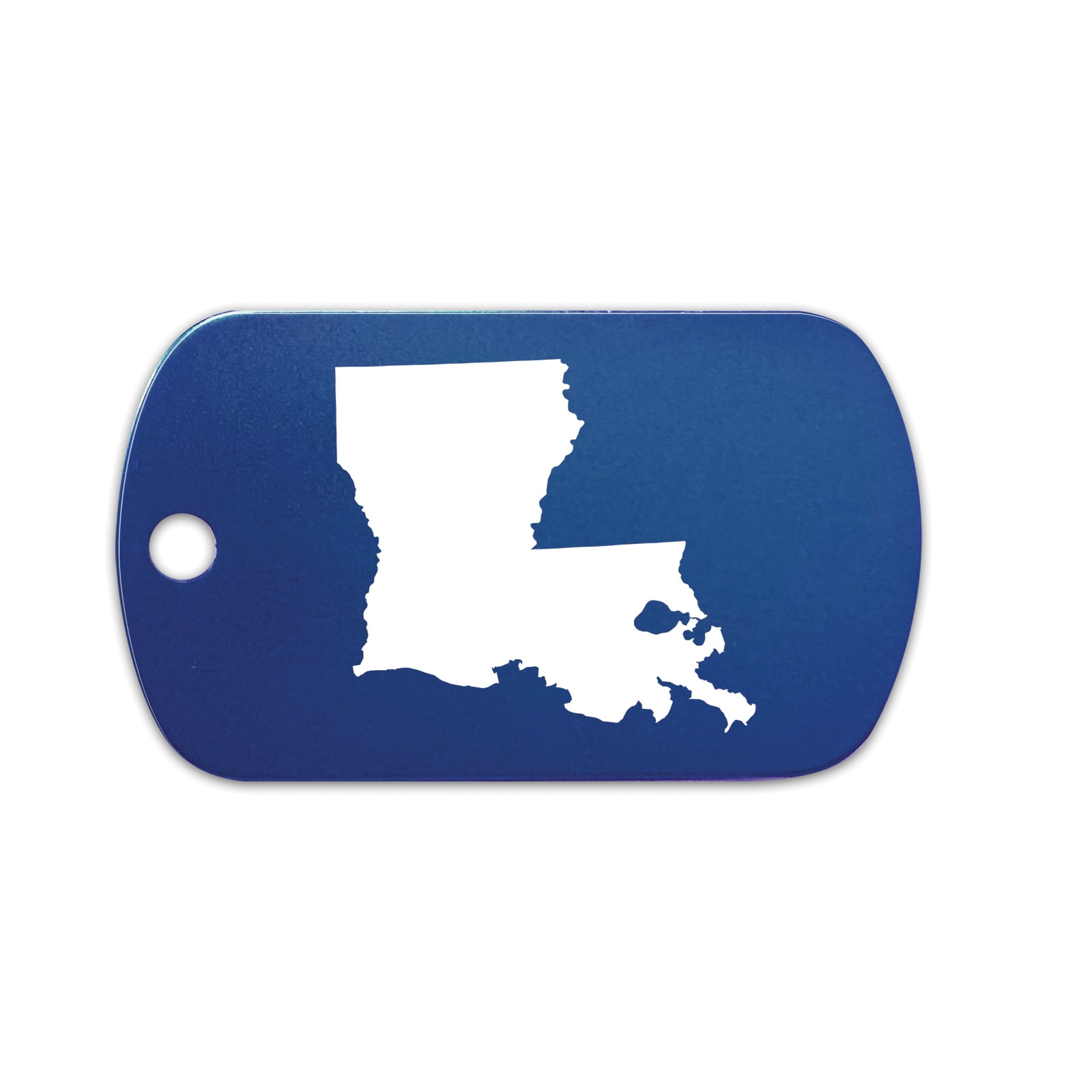 Louisiana Shaped GI Dog Tag Aluminum Keychain la - Blue - Walmart.com