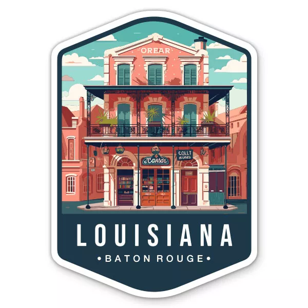Louisiana State Badge Travel Sticker Phone Decal Water Bottle Stickers ...