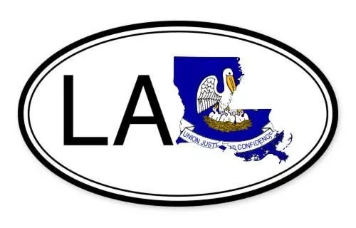 Louisiana State Flag Oval Car Sticker Phone Decal Water Bottle Stickers ...