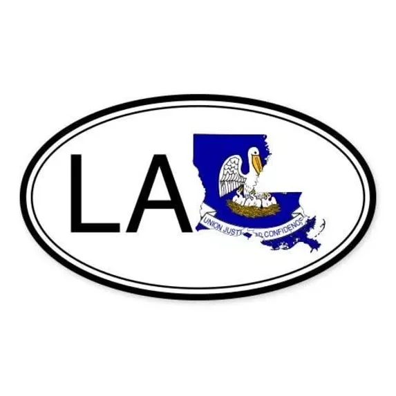 Louisiana State Flag Oval Car Sticker Phone Decal Water Bottle Stickers ...