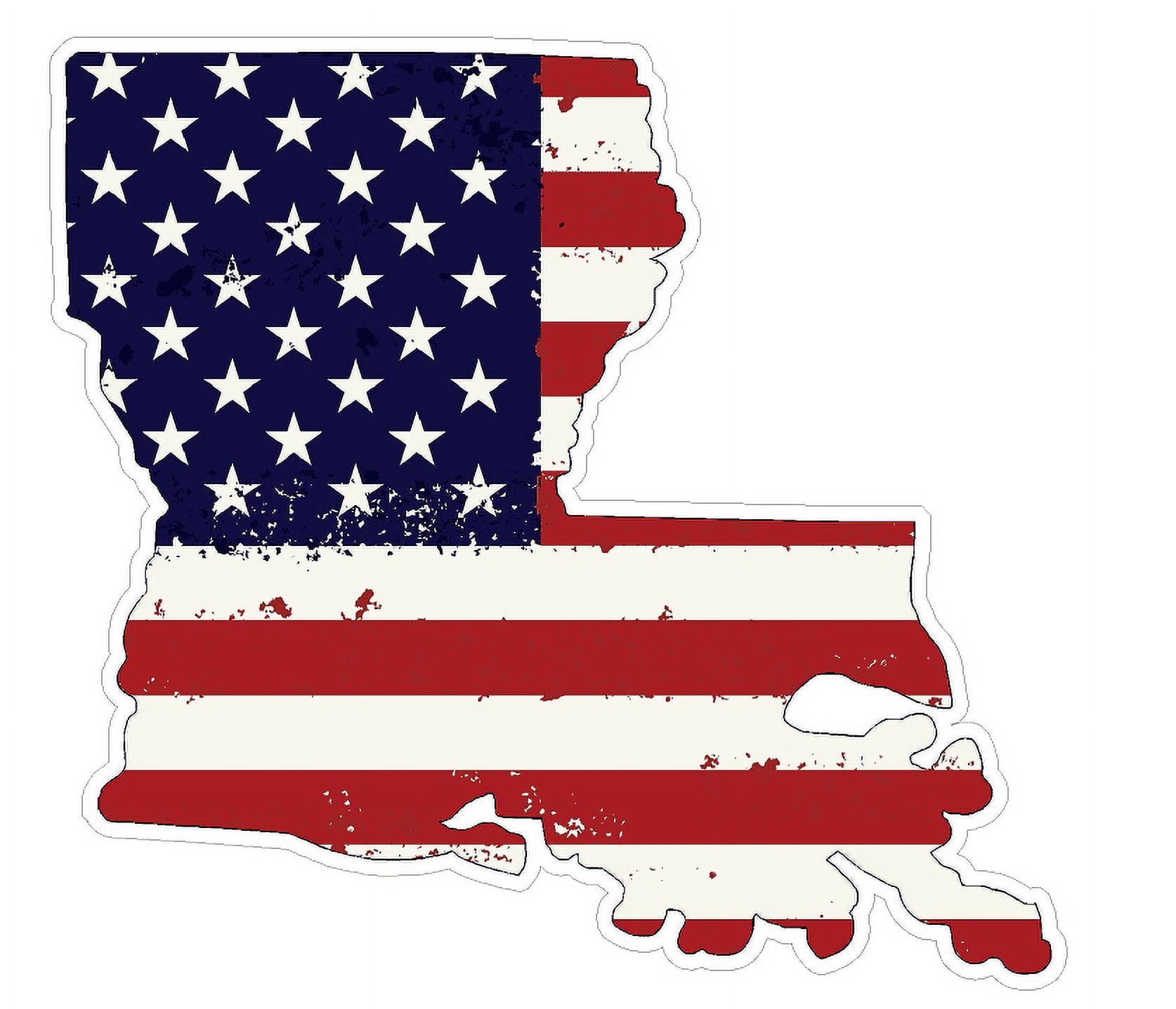 Louisiana State (J19) USA Flag Distressed Vinyl Decal Sticker Car/Truck ...