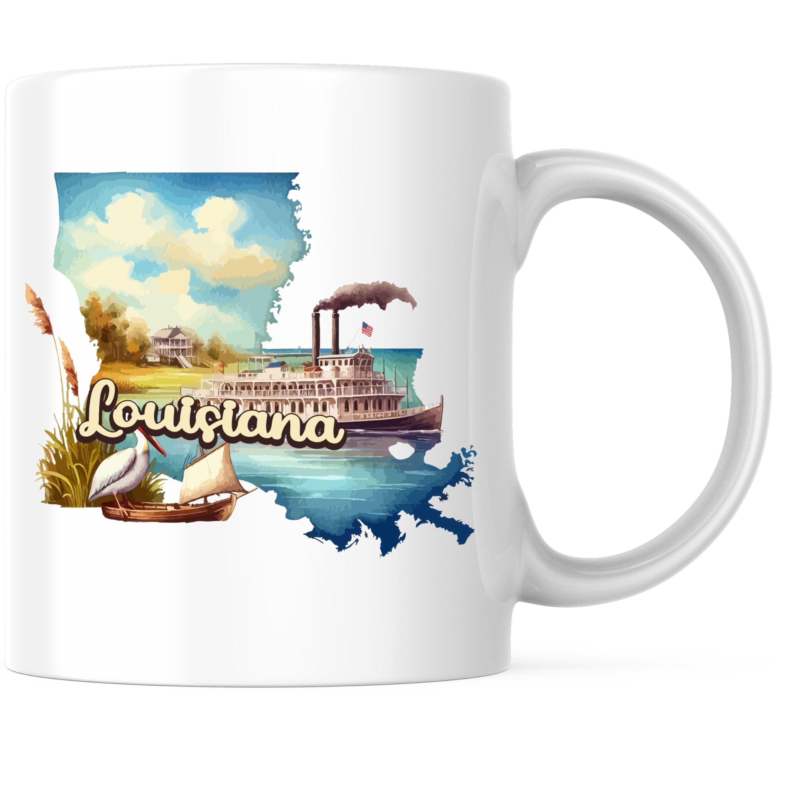 Louisiana State Shape Coffee Mug - LA State Mug - Choose From 50 States ...