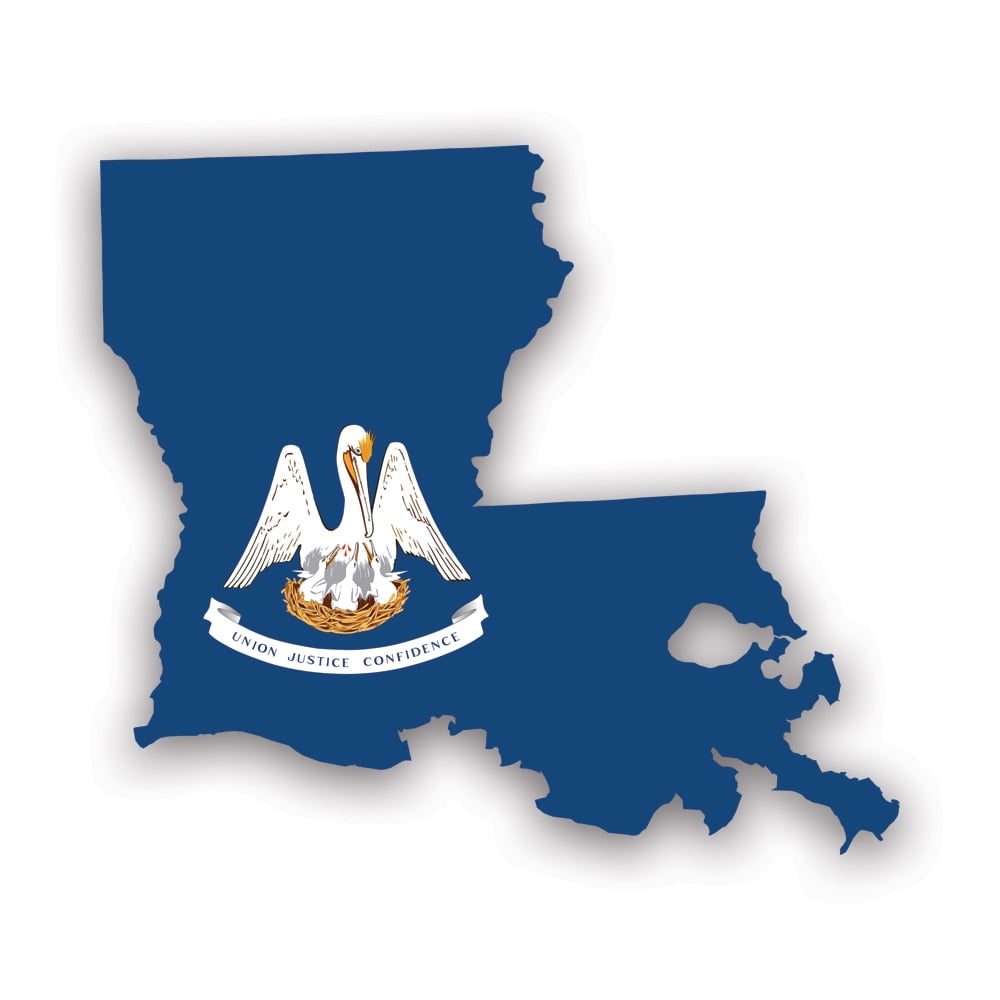 Louisiana State Shaped Flag Sticker Decal - Self Adhesive Vinyl ...