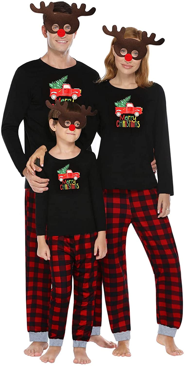 Louist Family Matching Christmas Pajamas Set Sleepwear Jumpsuit Hoodie ...