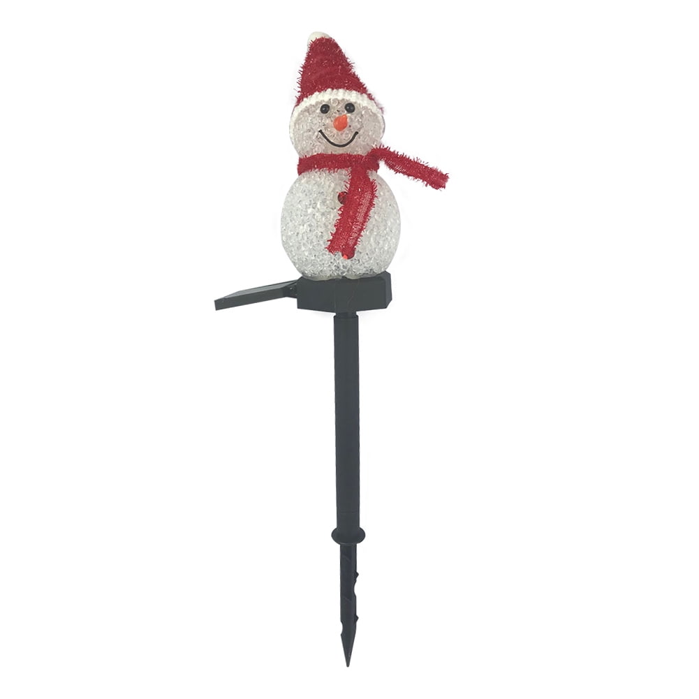 Louist LED Solar Snowman Spike Light Christmas Outdoor Garden Lawn Path ...