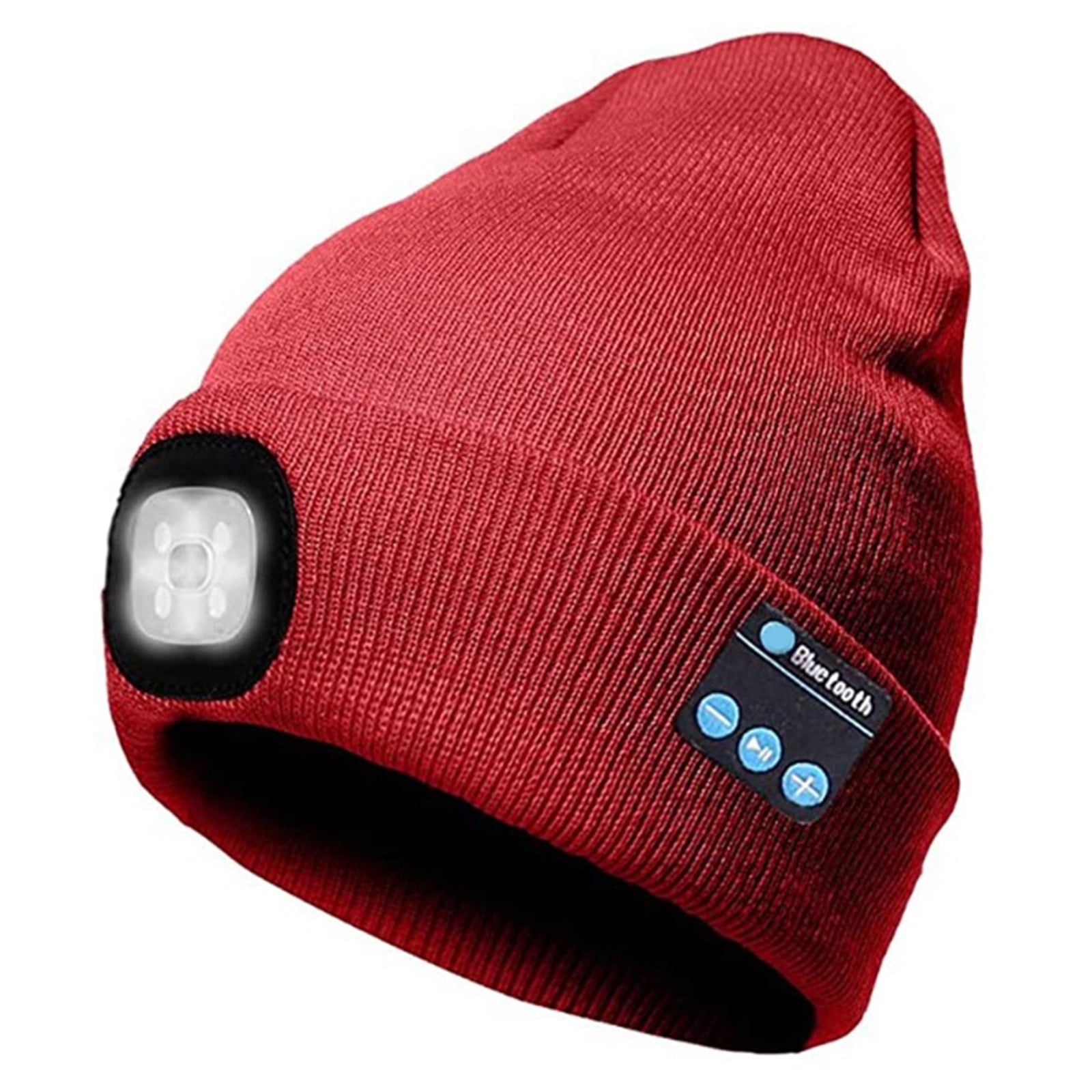 Louist Unisex Bluetooth Beanie Hat with Light,4 LED USB Rechargeable ...