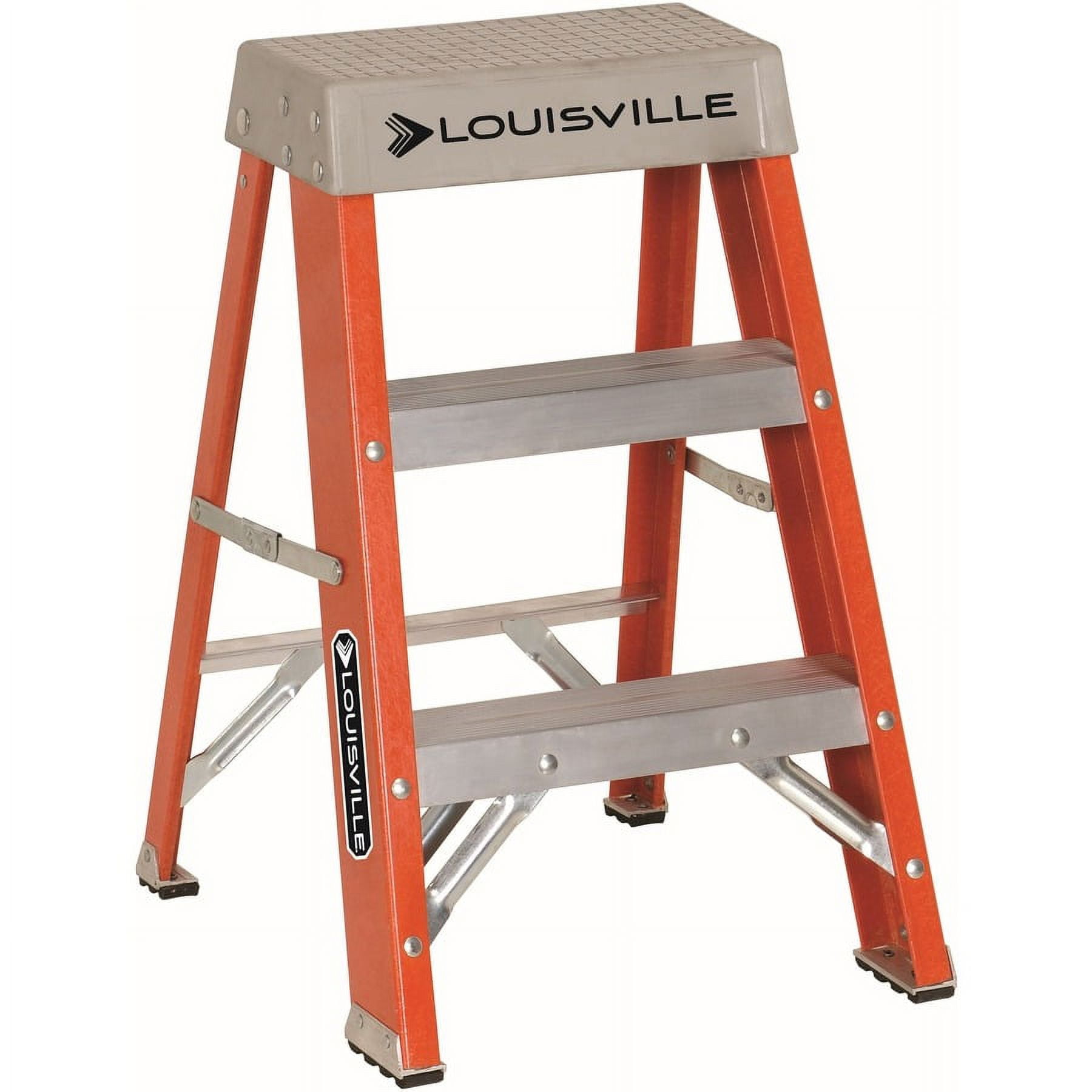 Louisville 2' Fiberglass Ladder, 300lb Cap, FS1502, SHOX Impact ...