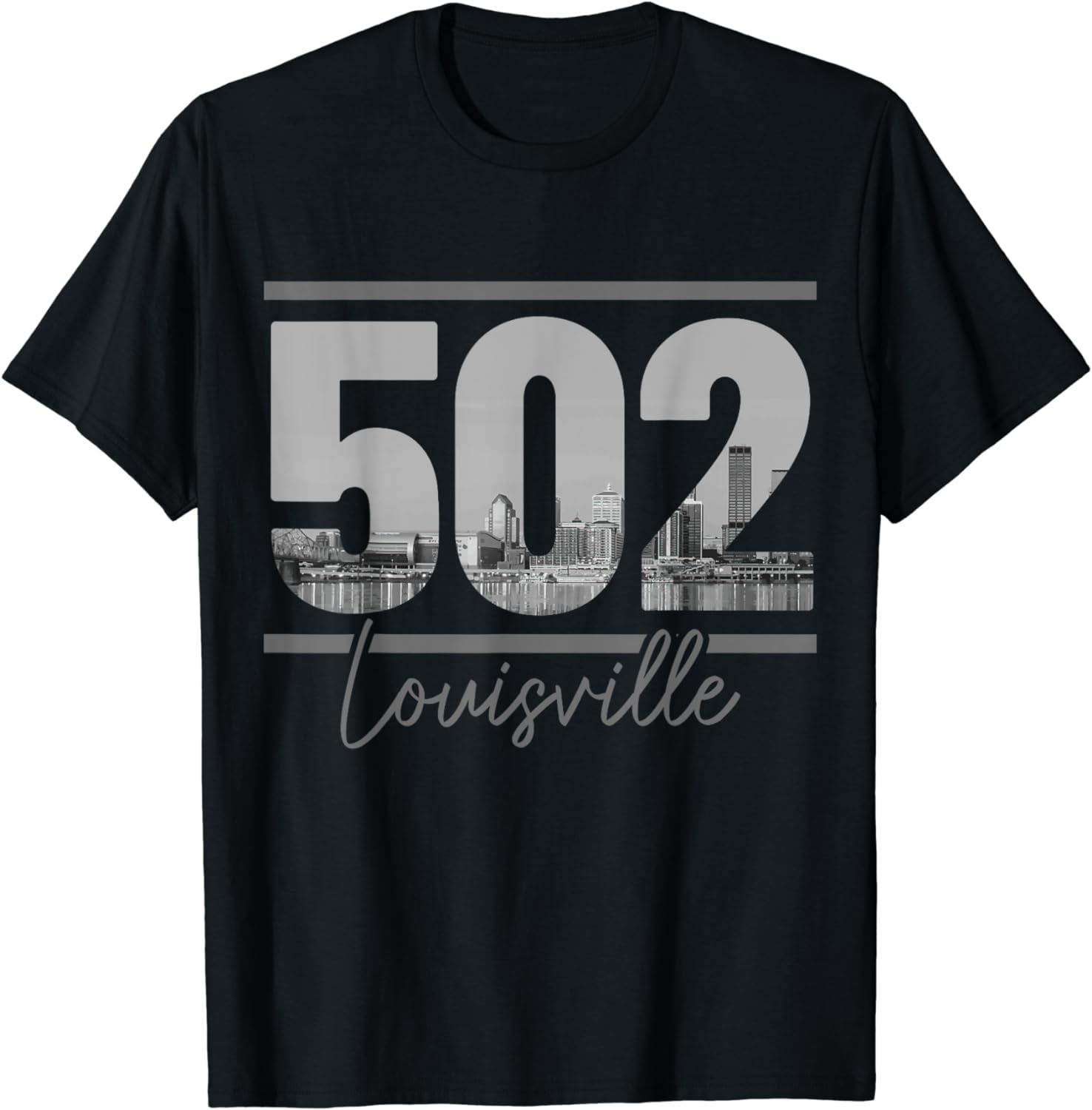 Louisville 502 Area Code Skyline Kentucky Pride Vintage T-Shirt ...