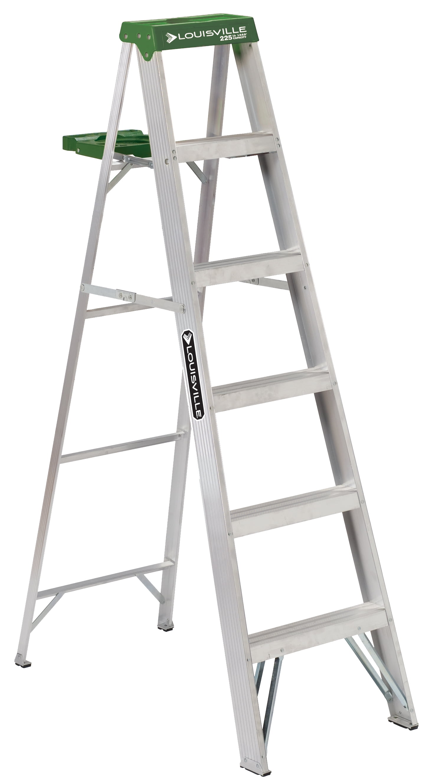 Louisville 6' Aluminum Standard Step Ladder 5 Step - 39.4" x 20.5 ...