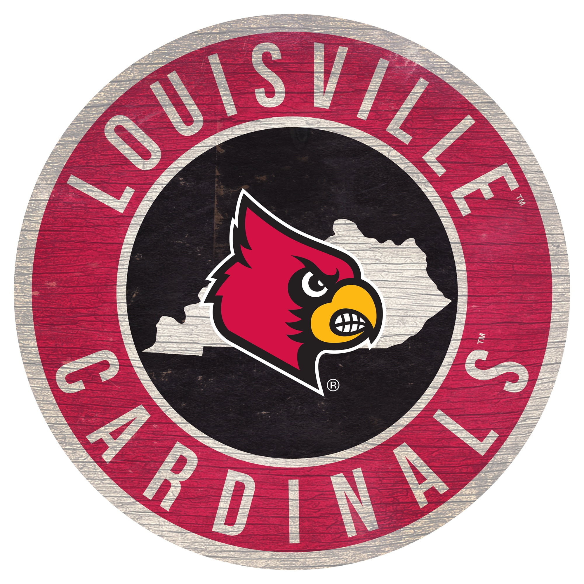 Louisville Cardinals 12'' x 12'' State Circle Sign - Walmart.com