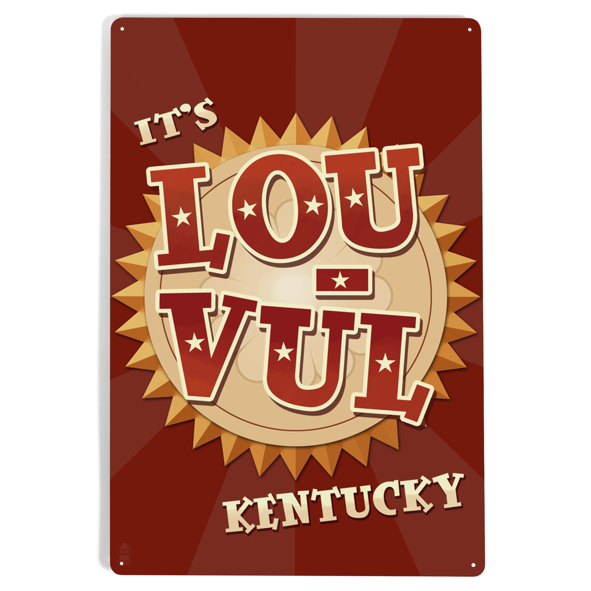 Louisville, Kentucky, Lou Vul (12x18 Aluminum Art, Indoor Outdoor Metal ...