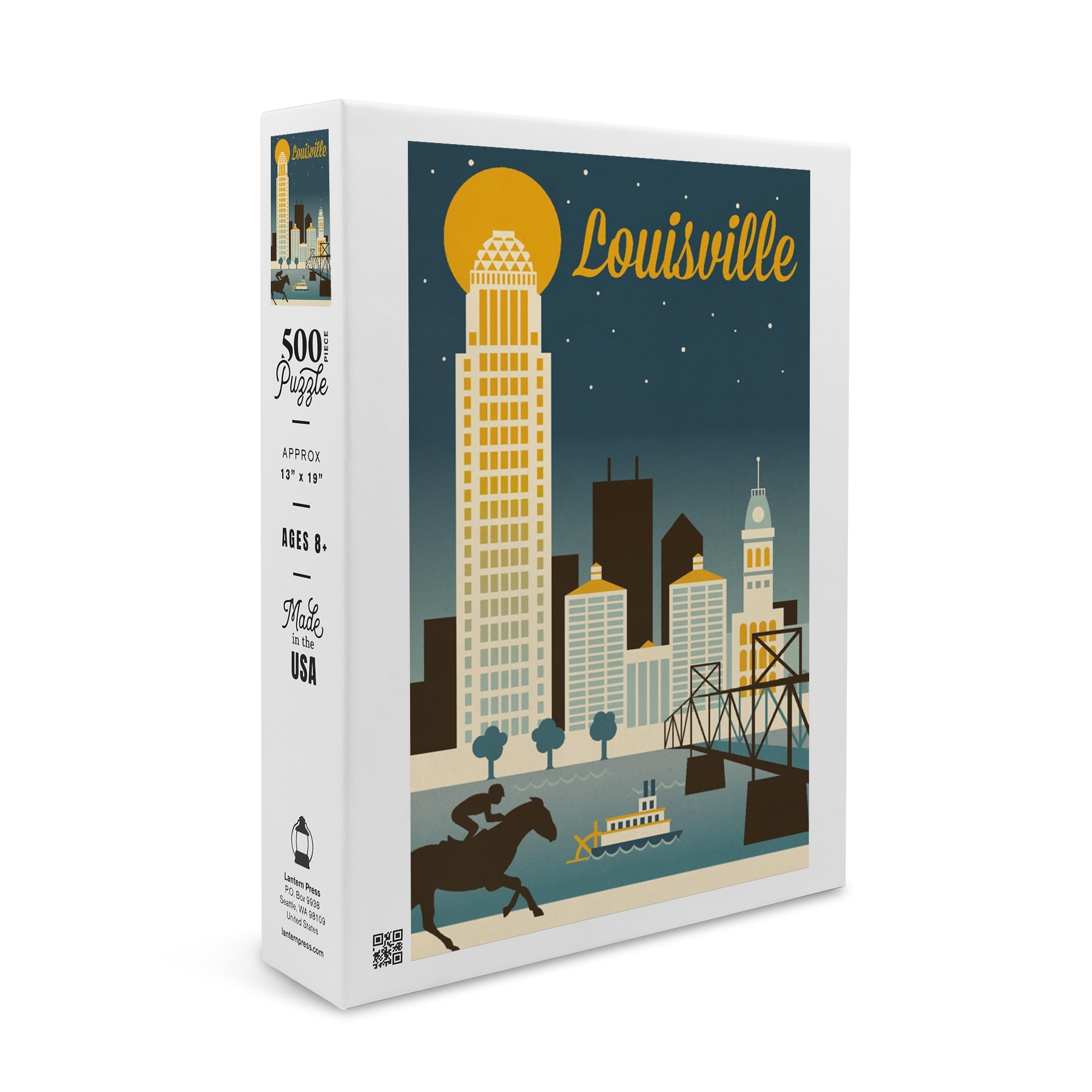 Louisville, Kentucky, Retro Skyline Classic Series (19x27 inches ...