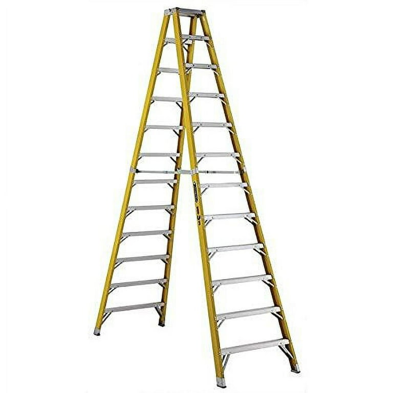 Louisville Ladder 14 ft Fiberglass Step Ladder with 375 lb. Load Capacity