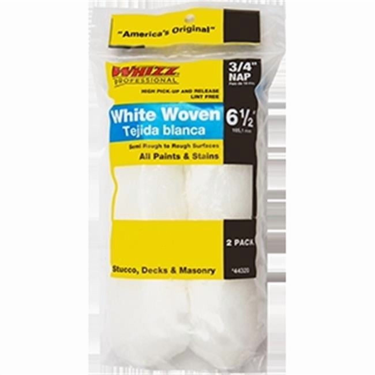 6.5" X 3/4" White Woven Mini Rollers - 2/Pk, PartNo 44320, by Whizz ...