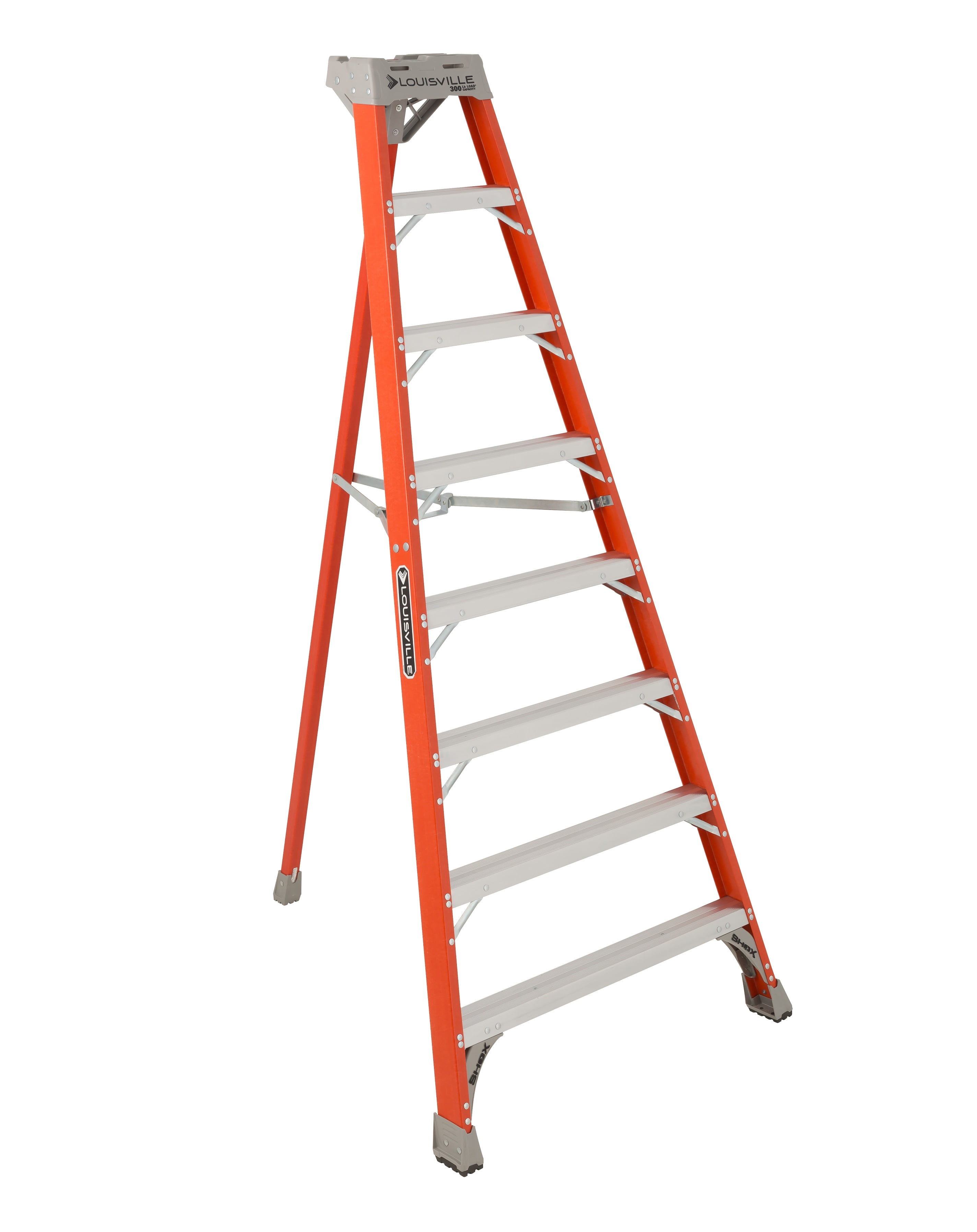 Louisville Ladder 8' Fiberglass Tripod Ladder, 12' Reach, 300 lbs Load ...
