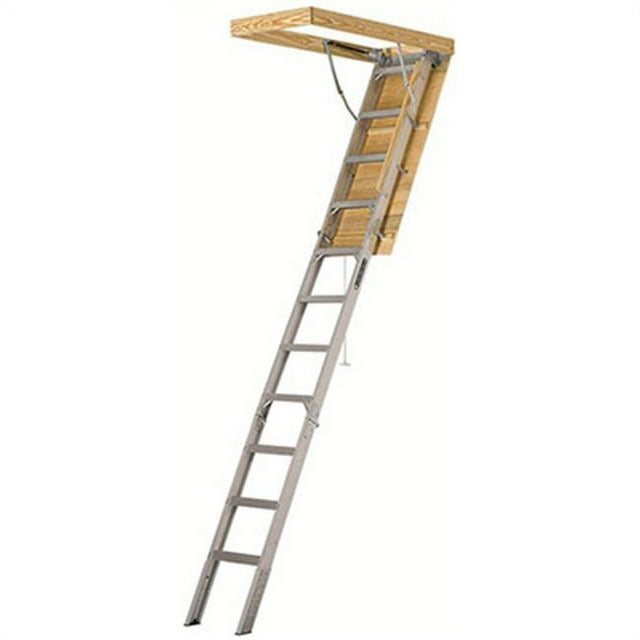 Louisville Elite II Aluminum Attic Ladder, 25.5 x 54 in., Load Capacity ...