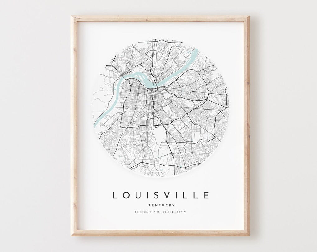 Louisville Map Print, Louisville Map Poster City Wall Art, Ky Road Map ...