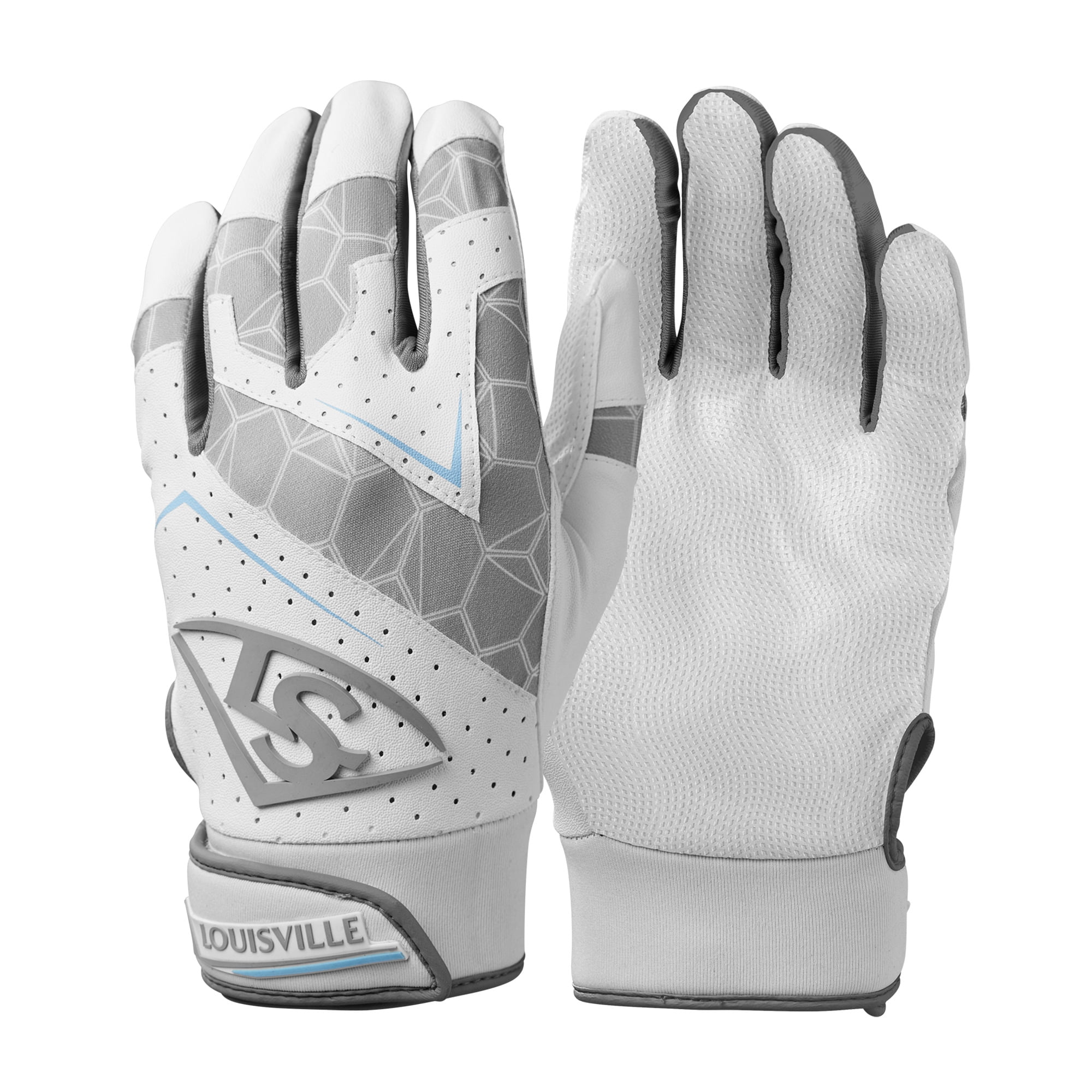 Louisville Slugger Adult Genuine V2 Batting Gloves - White, Large ...