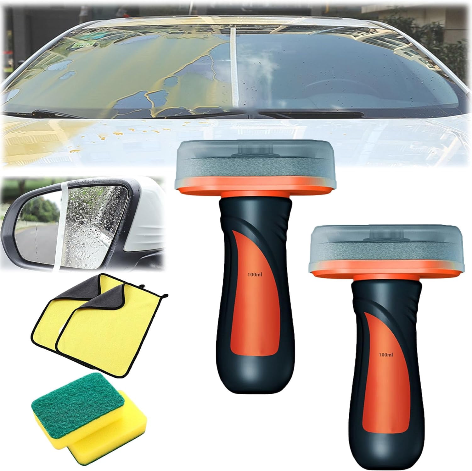 Louisx Glass Cleaning Board,Glass Coating for Windshield,2-In-1 Glass ...