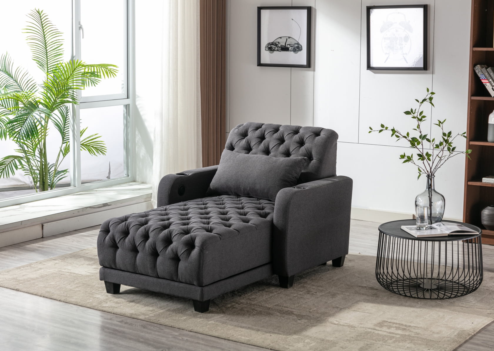 Lounge Adjustable Accent Sofa with Soft Backrest and Armrest, Living ...