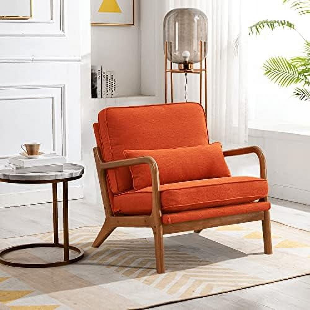 Lounge Arm Chair Mid Century Modern Accent Chair Wood Frame Armchair ...