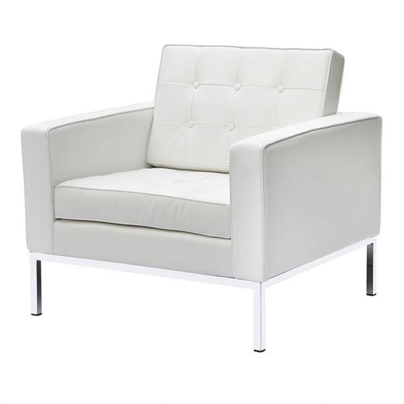 Lounge Chair Leather - White - Walmart.com