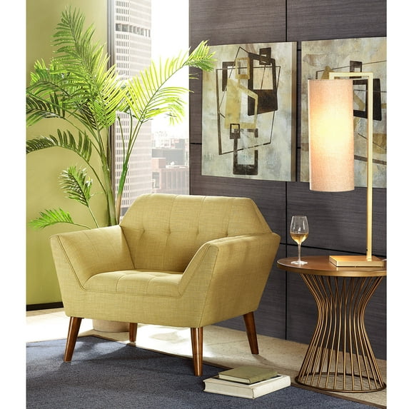 Lounge Chair with Mid Century Charm | Button Tufted Details in Living ...