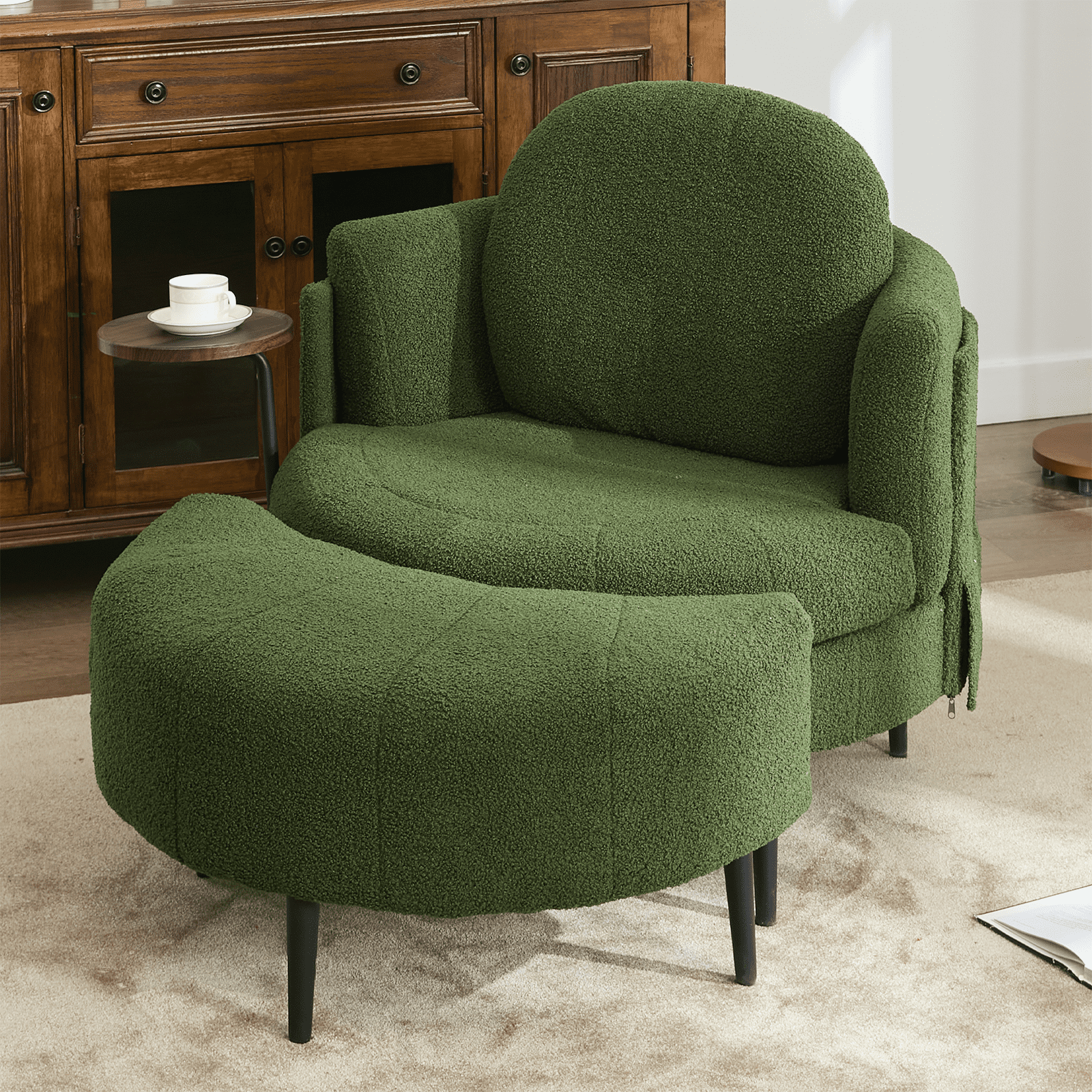 Lounge Chair with Ottoman & Removable Snack Tray – High-Density Foam ...