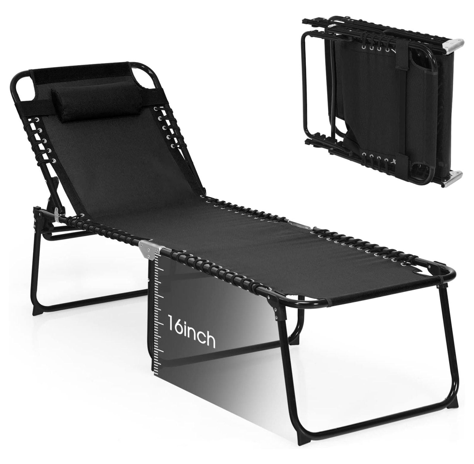 Lounge Chairs for Outside, Extra High Folding Beach Tanning Lounger ...