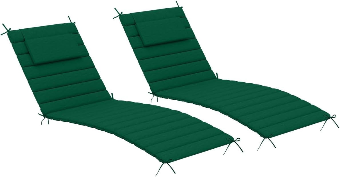 Lounge Cushion Set of 2, Patio Foldable Chaise Lounger Cushion, Water ...