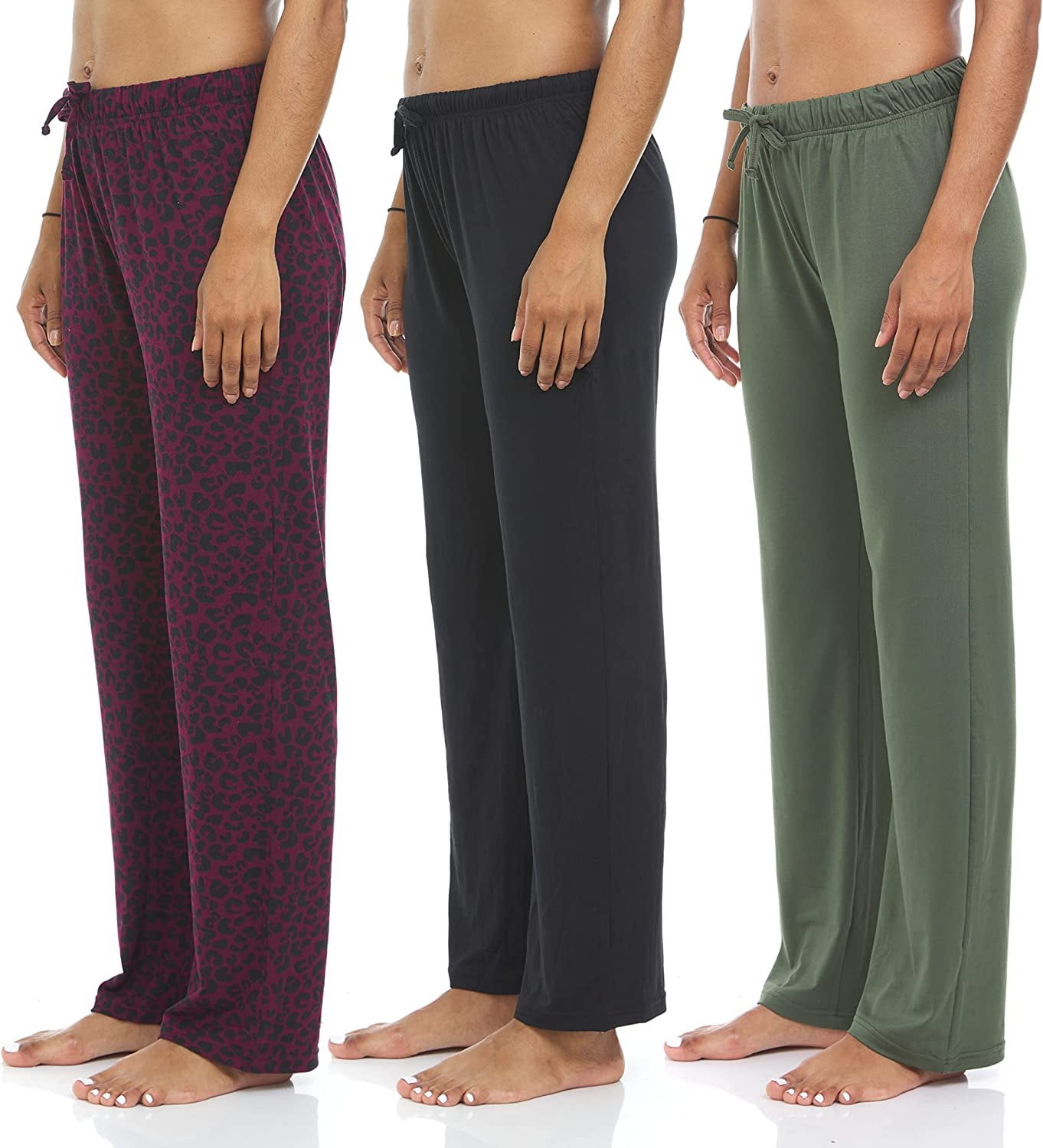 Lounge Pants for Women 3 Pack Sleep Casual Sleep Bottom Pajama Pants ...