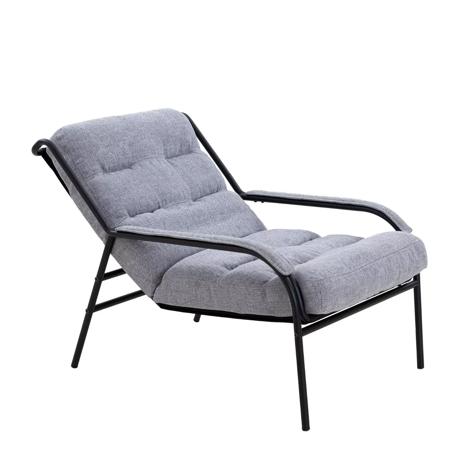Lounge Recliner Chair with Adjustable Backrest, Metal-Framed Padded ...