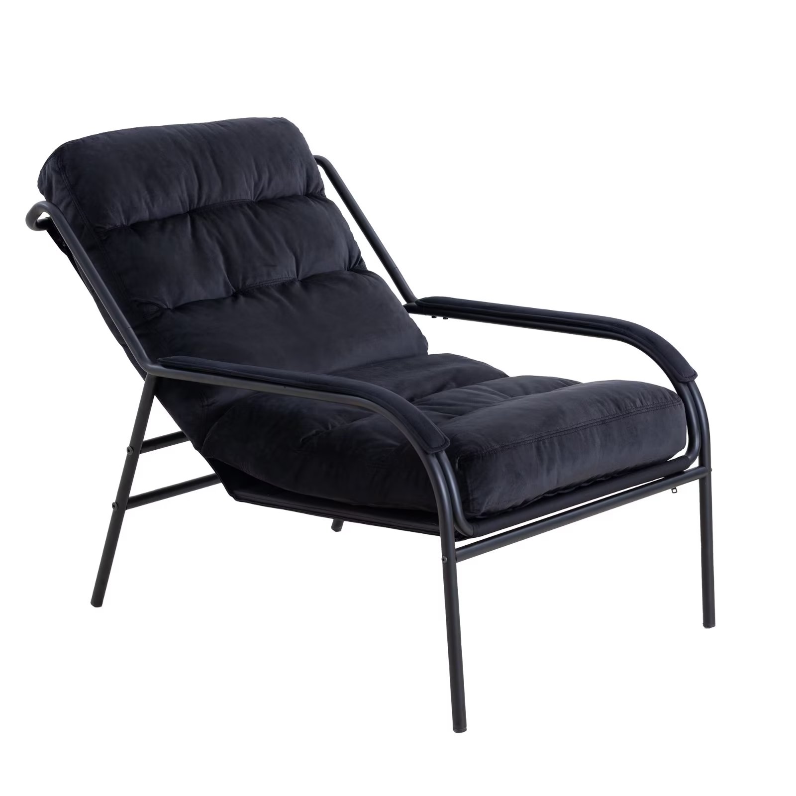 Lounge Recliner Chair with Adjustable Backrest, Metal-Framed Padded ...