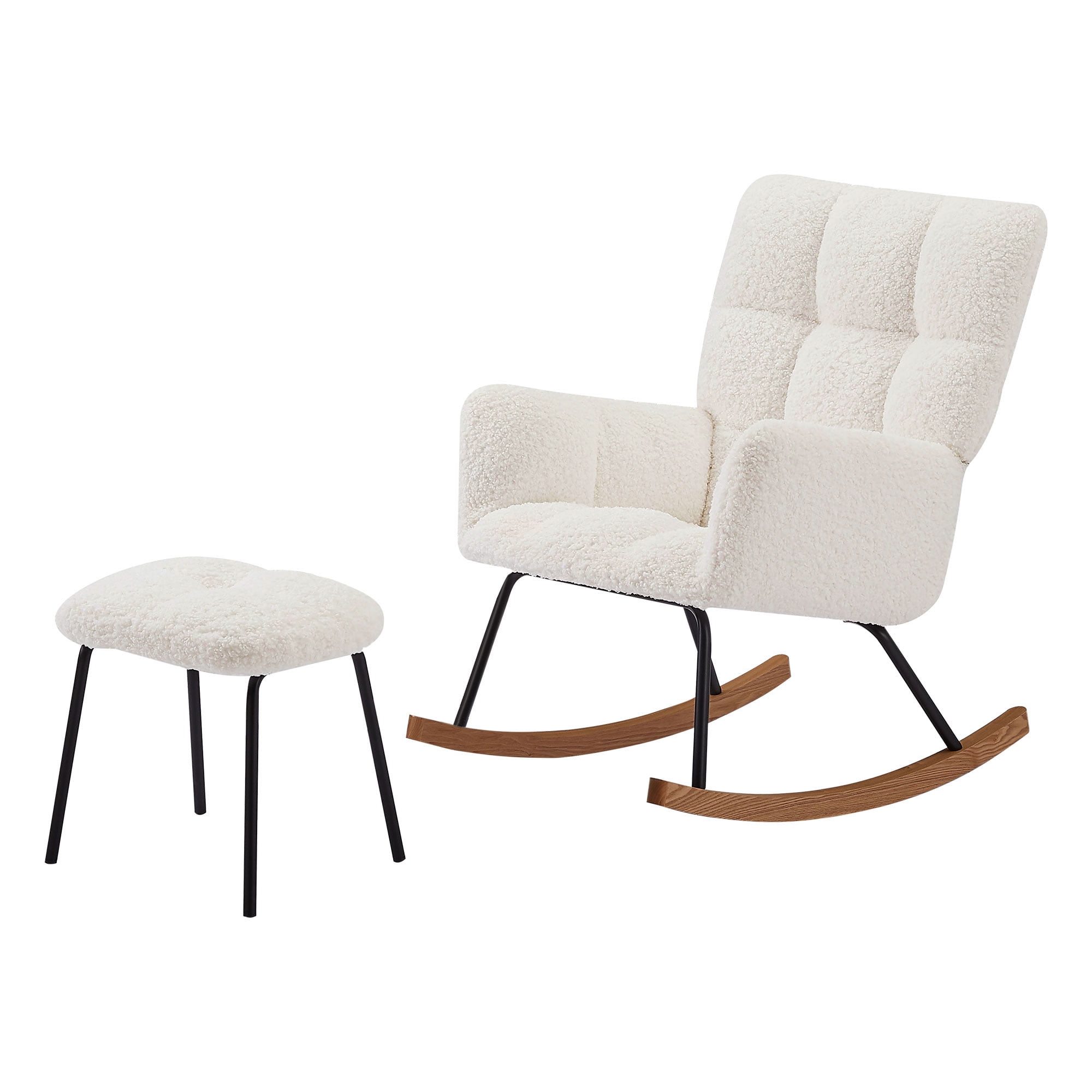 Lounge Recliner Chair With Soft Seat Modern Upholstered Rocking Chair