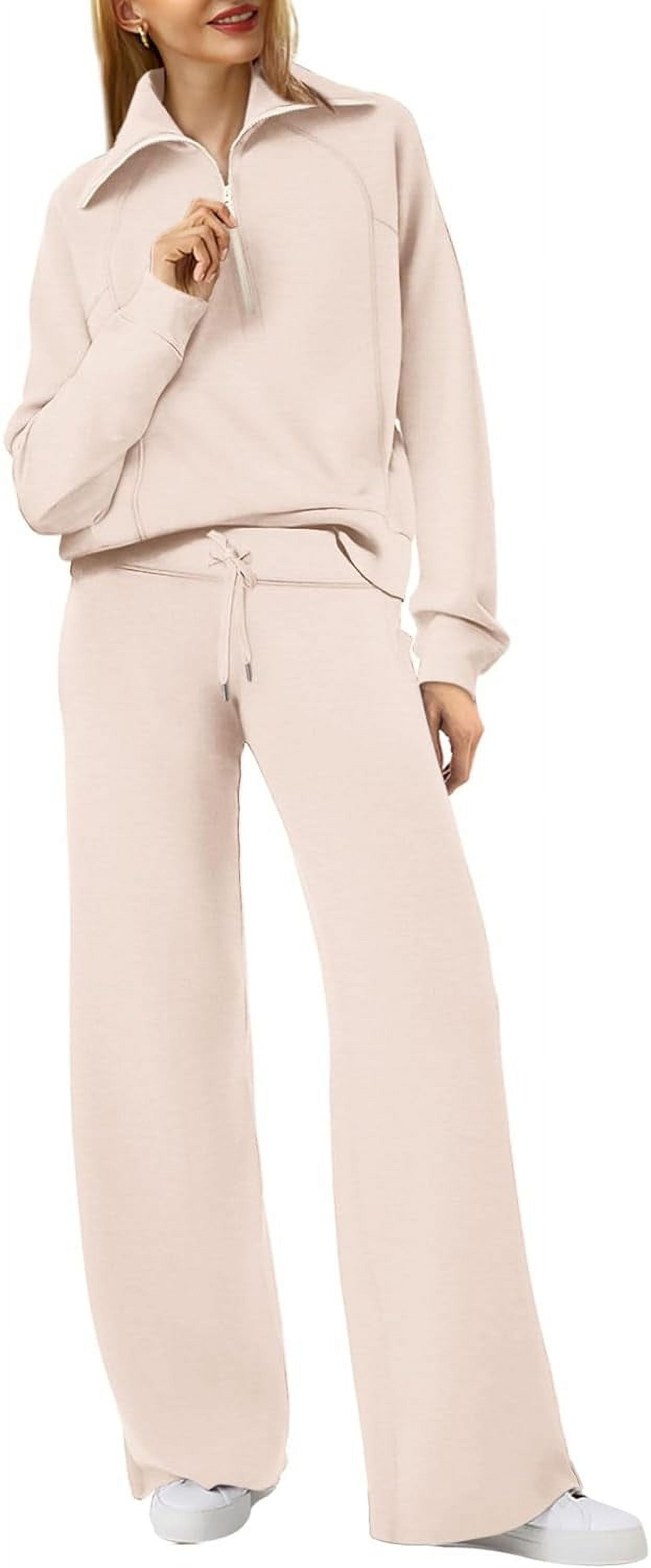 Lounge Sets For Women 2023 Oversized Half Zip Sweatshirt And Wide Leg ...
