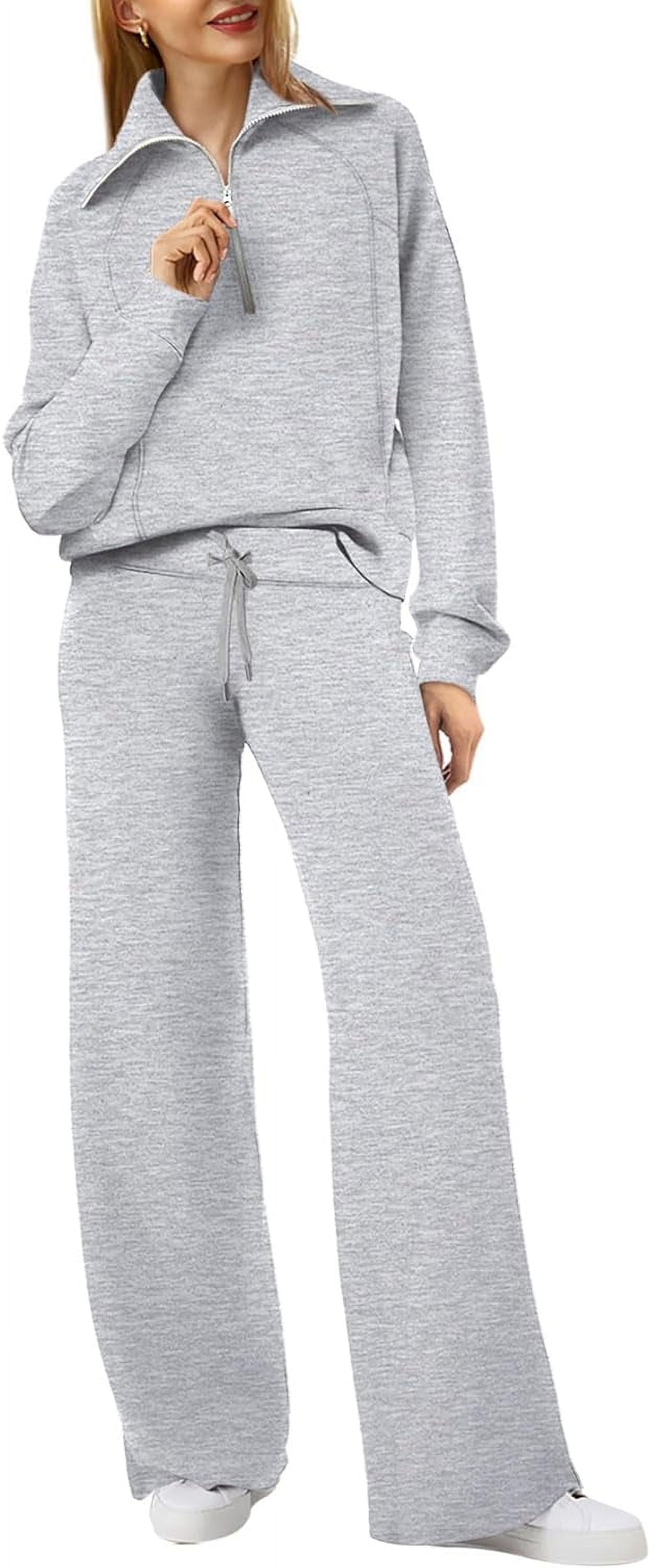 Lounge Sets For Women 2023 Oversized Half Zip Sweatshirt And Wide Leg ...