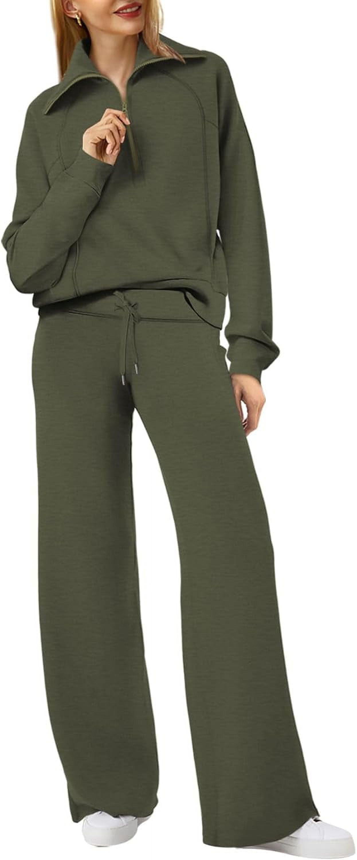 Lounge Sets For Women 2023 Oversized Half Zip Sweatshirt And Wide Leg ...