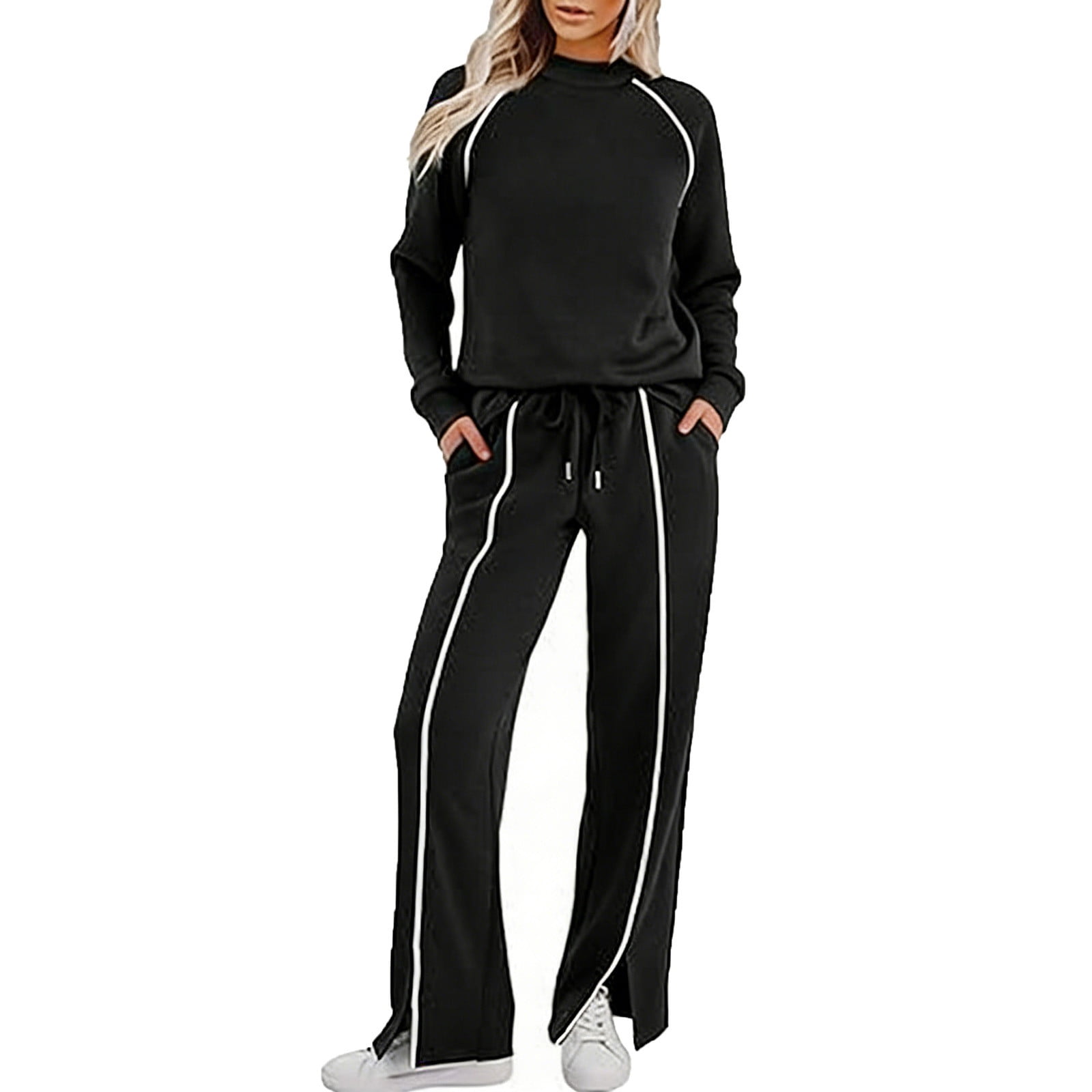 Lounge Sets for Women 2 Piece Fall Outfits 2025 Wide Leg Pant Matching ...