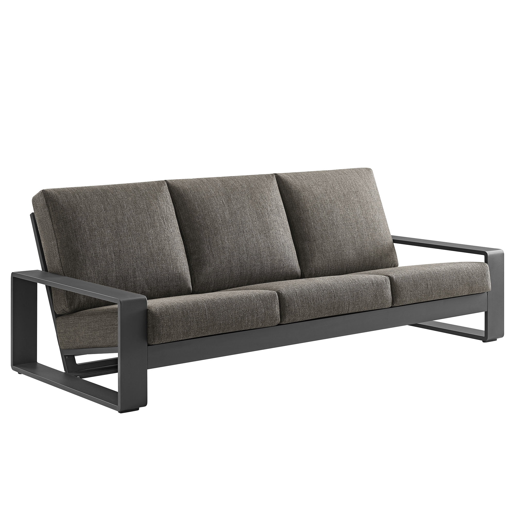 Lounge Sofa, Gray, Aluminum, Outdoor Patio Balcony Cafe Bistro Garden ...
