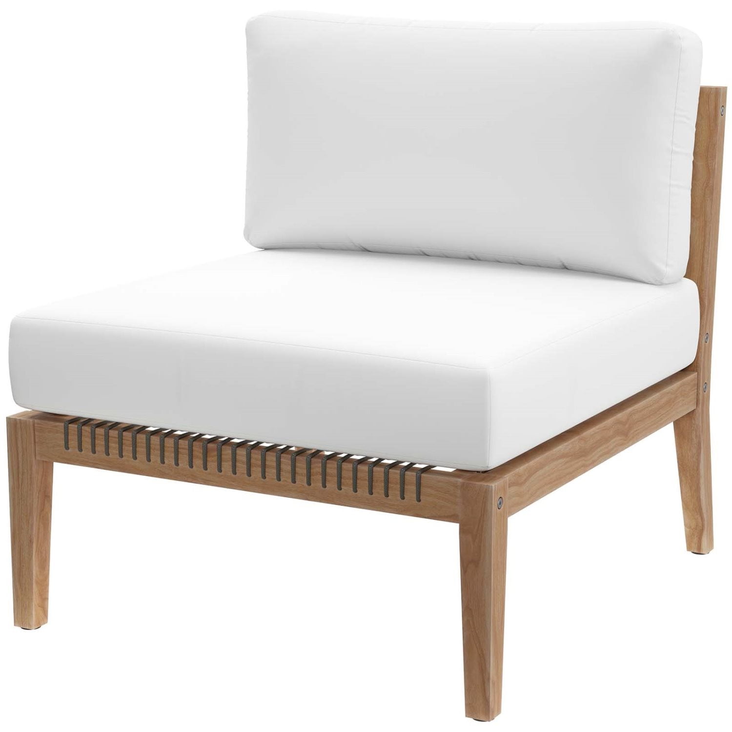 Lounge Sofa Middle Chair, Grey Gray Natural, Teak Wood, Outdoor Patio ...