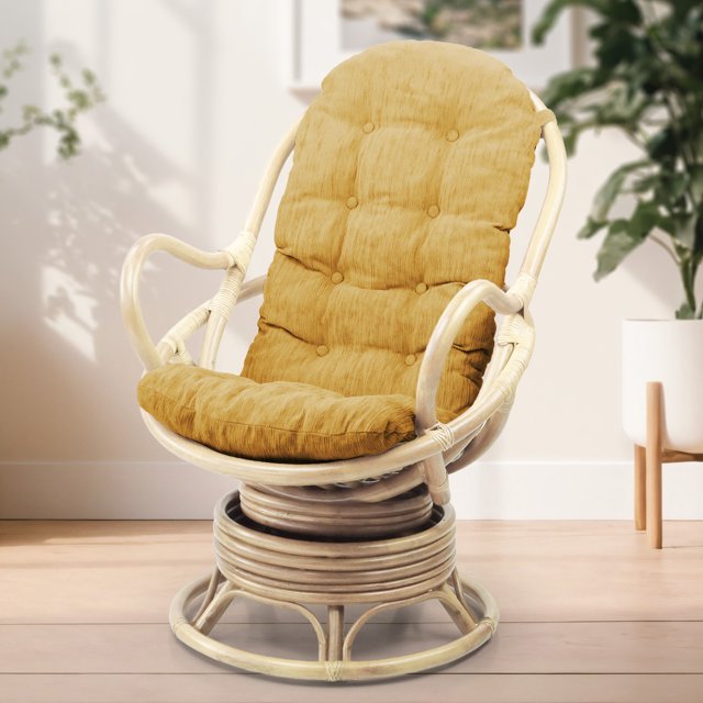 Lounge Swivel Rocking Java Chair Natural Rattan Wicker Handmade with ...