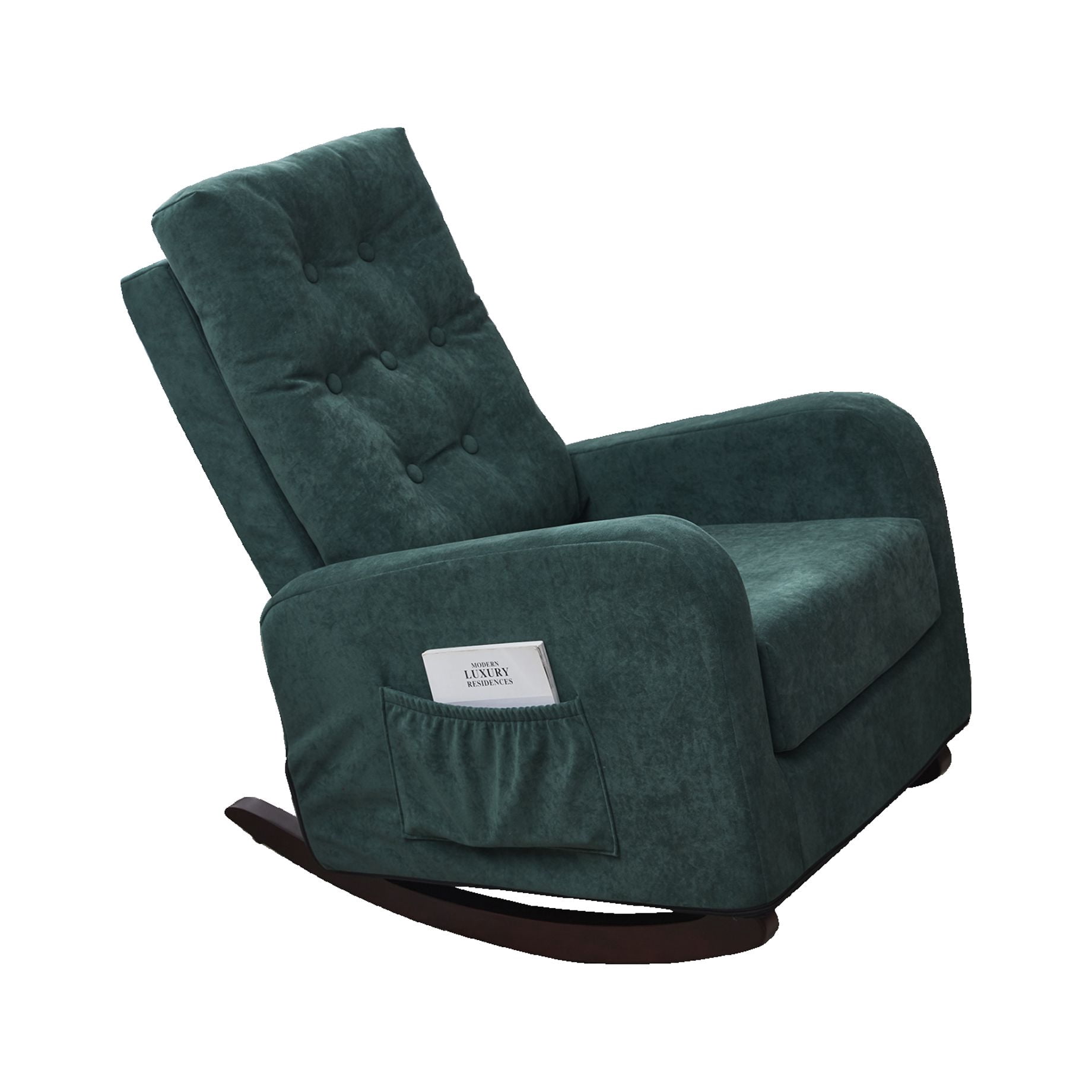 Lounge Upholstered Rocking Sofa with Wooden Base, Single Leisure ...