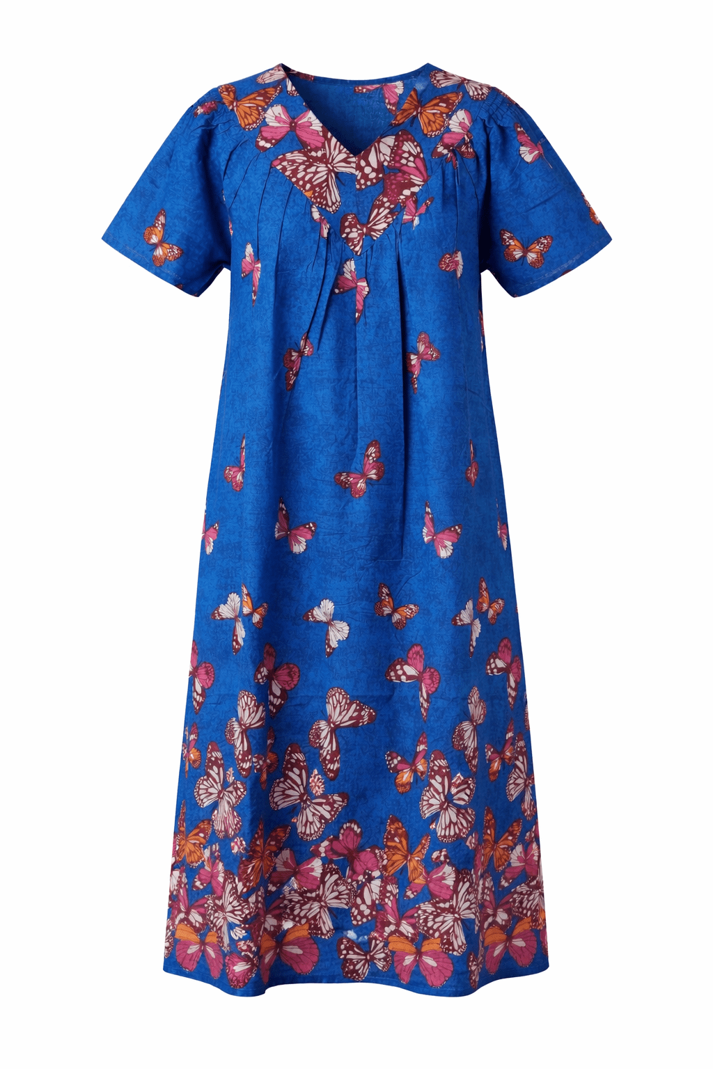 Loungees Women’s Cotton House Dress with Pockets, Short Sleeve Muumuu ...