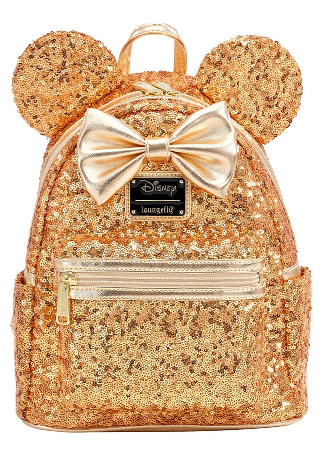 Loungefly Disney Minnie Mouse Gold Sequin & Bow Mini Backpack - Walmart.com