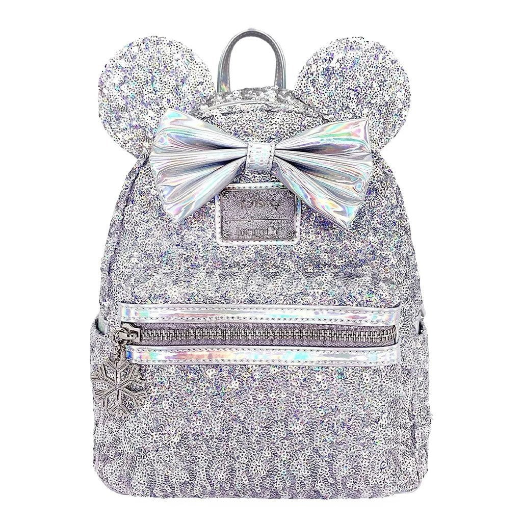 Loungefly Disney Minnie Mouse Silver Holo Sequin Mini Backpack ...