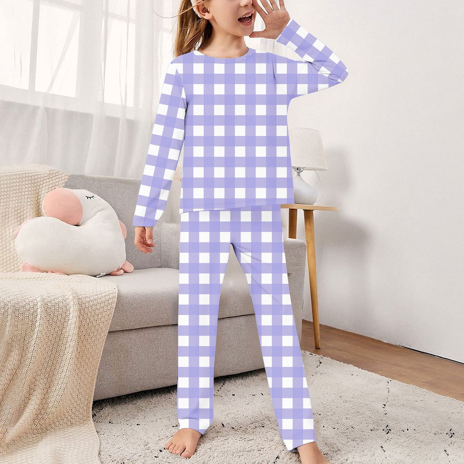 Loungewear Sets for Boys Girls Crewneck Tops Jogger Pant Pajamas Set ...