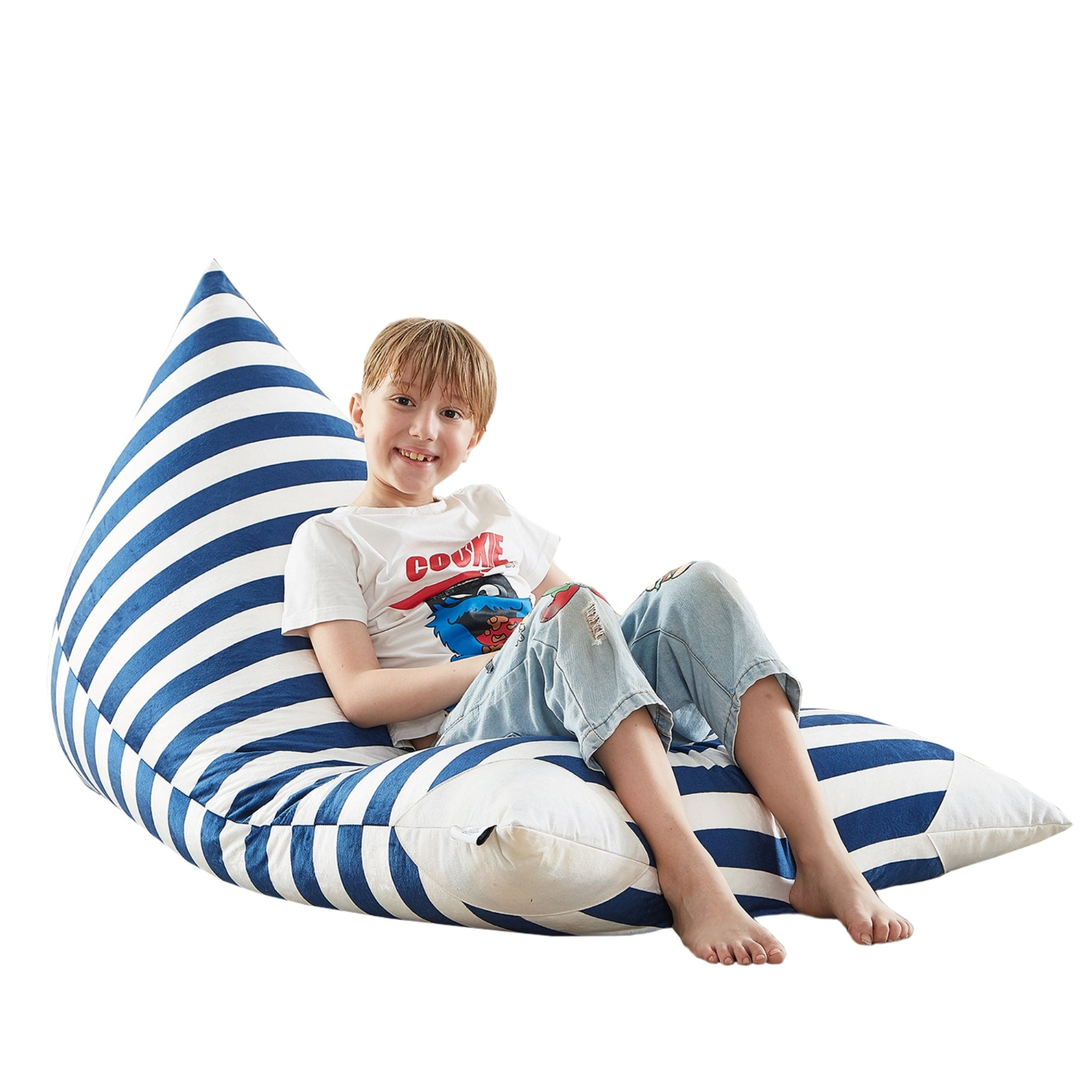 Loungie 55"x35" Storage Polyester Portable Bean Bag Cover Blue ...
