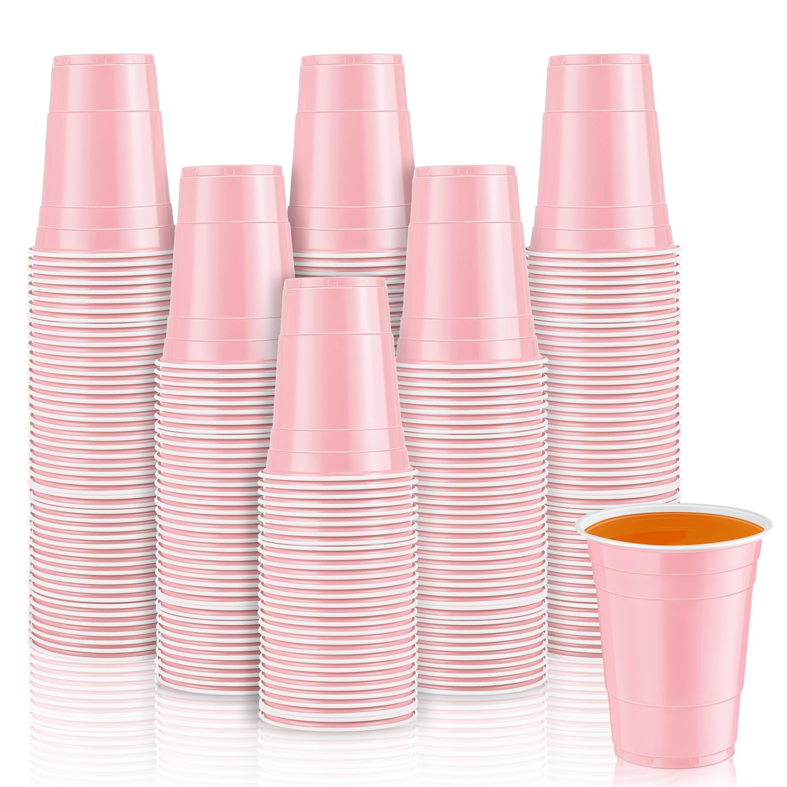 Lounsweer 100 Pack 16 Ounce Graduation Plastic Cups Heavy Duty Drinking ...